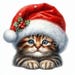 Christmas Animals Clipart: Watercolor Pets in Santa Hat (digital ...
