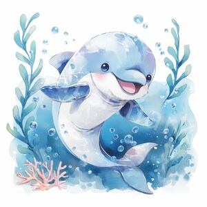 Dolphin Baby Clipart 12 JPG Digital Download Animals Clipart Baby ...