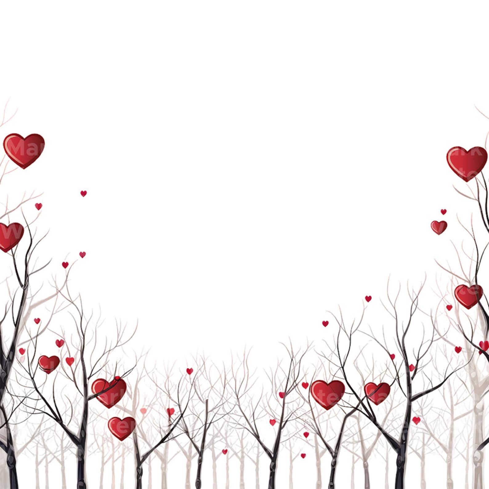 Valentine's Day Hearts Frame Clipart, 12 JPG, Digital Download, Digital ...