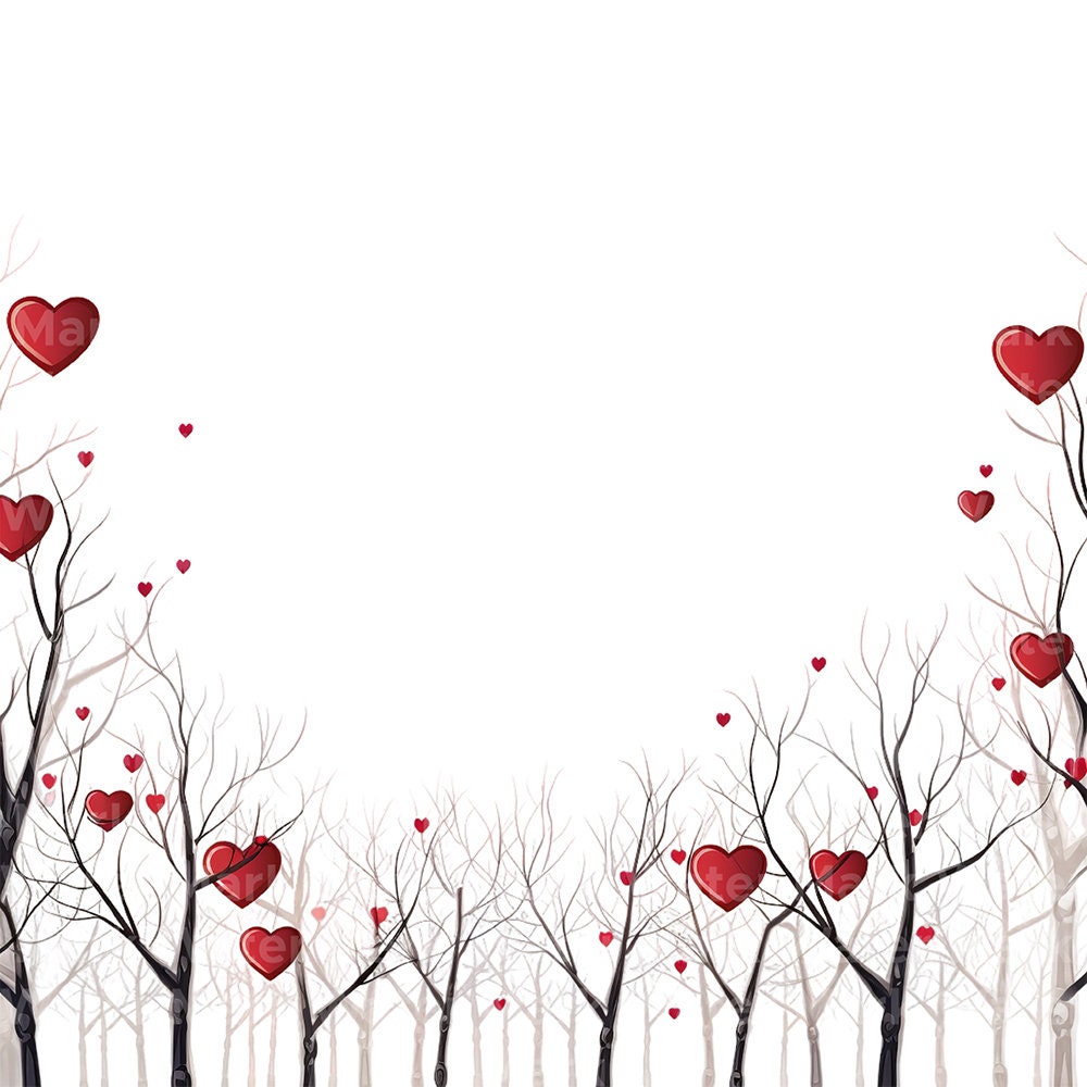 Valentine's Day Hearts Frame Clipart, 12 JPG, Digital Download, Digital ...