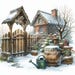 Winter Garden Clipart, 12 JPG, Winter Landscape, Snowy Garden, Digital ...