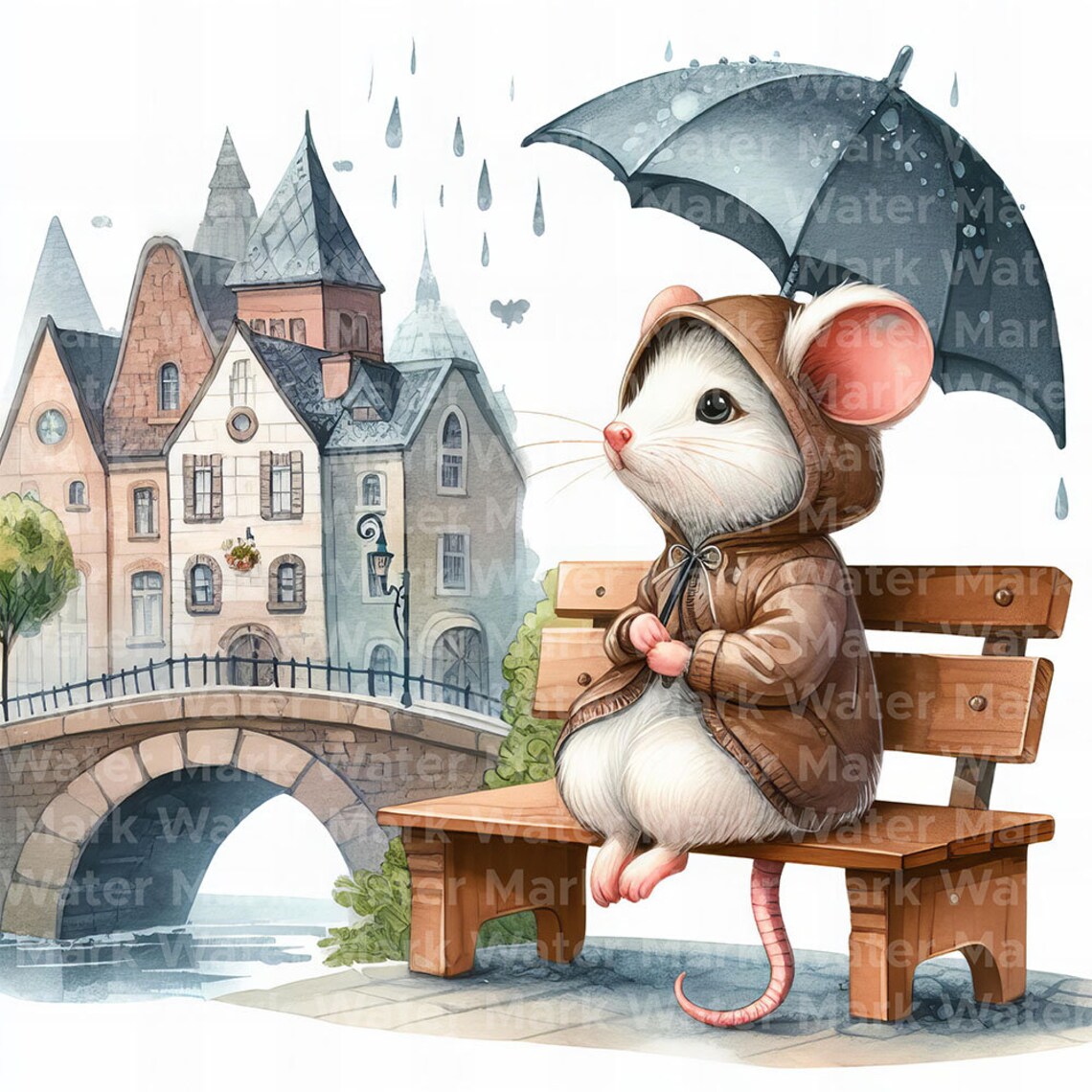 Watercolor Autumn Mouse Clipart: Fall Card Making (digital Download) - Etsy