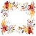 Watercolor Flower Frame Clipart: Autumn Floral Border (digital Download ...