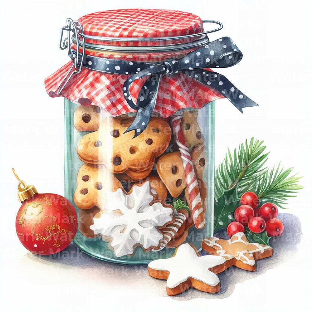 Watercolor Christmas Cookies Clipart: Holiday Digital Paper (digital ...