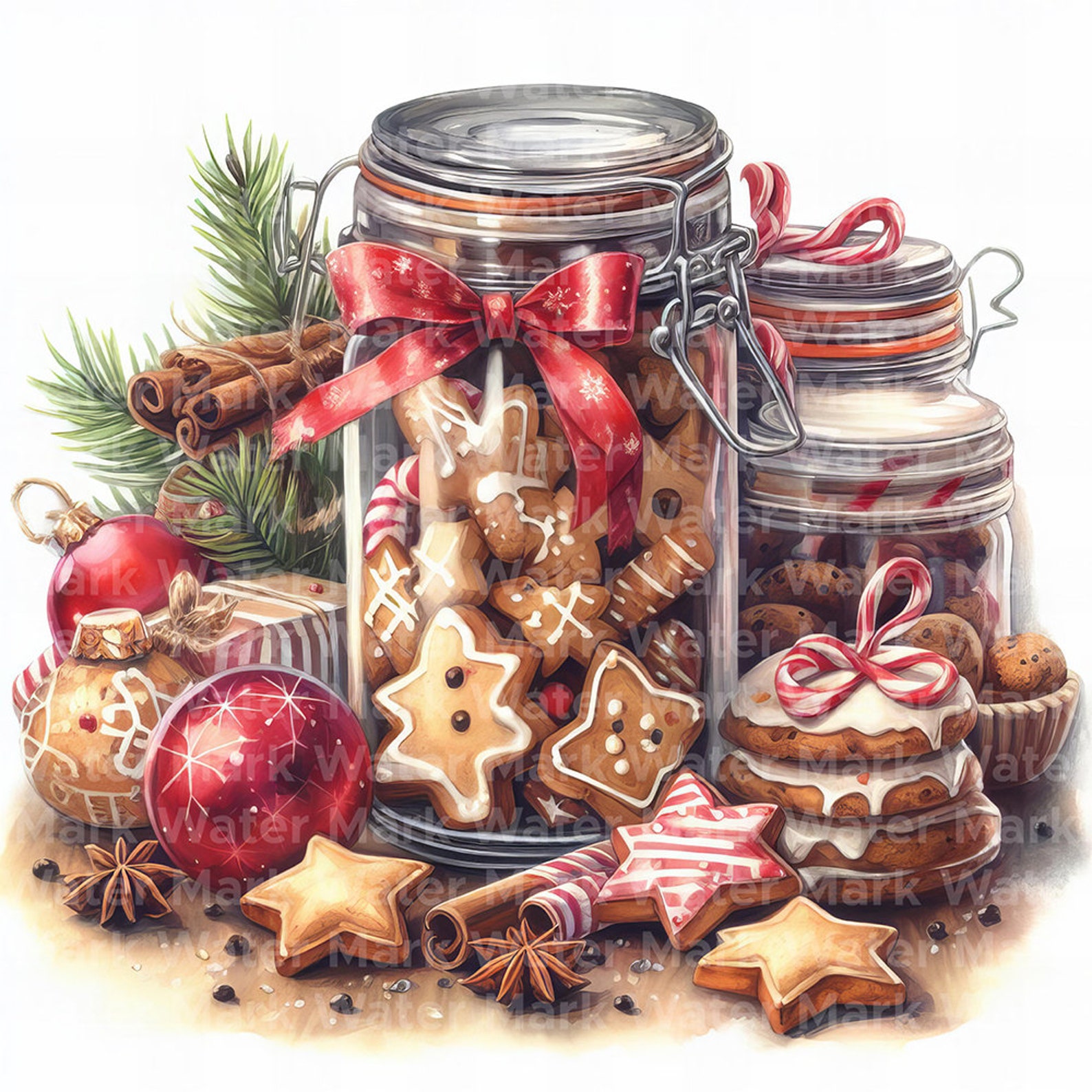 Watercolor Christmas Cookies Clipart: Holiday Digital Paper (digital ...