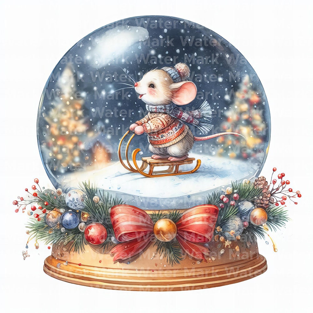 Christmas Snow Globe Clipart, 13 Jpg, Digital Download, Card Making ...