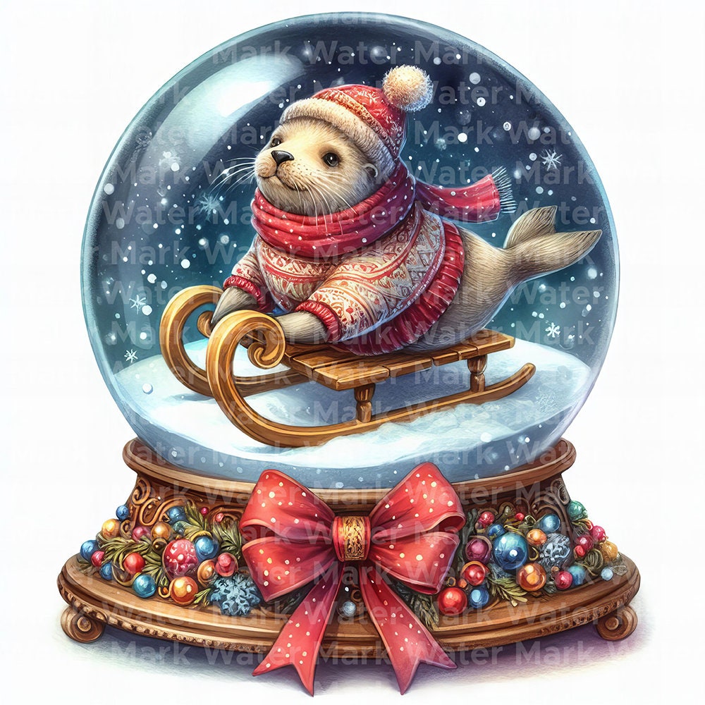 Christmas Snow Globe Clipart, 13 Jpg, Digital Download, Card Making ...