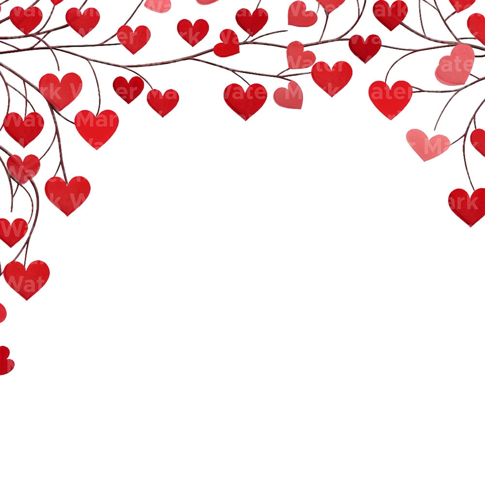 Valentine's Day Hearts Frame Clipart, 10 JPG, Digital Download, Digital ...
