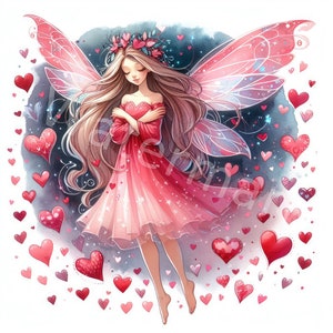 Valentine's Day Fairy Clipart, 12 JPG, Digital Download, Scrapbooks ...