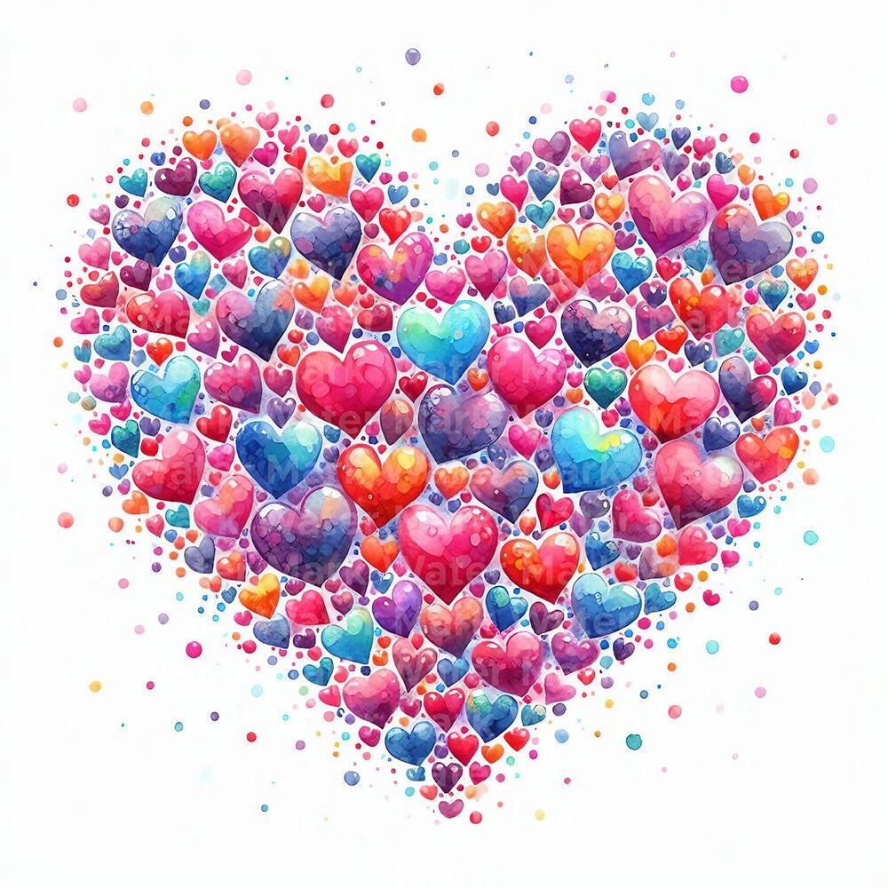 Valentines Day Heart Clipart, 12 Jpg, Couple in Love, Digital Download ...