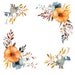 Watercolor Flower Frame Clipart: Autumn Floral Border (digital Download ...