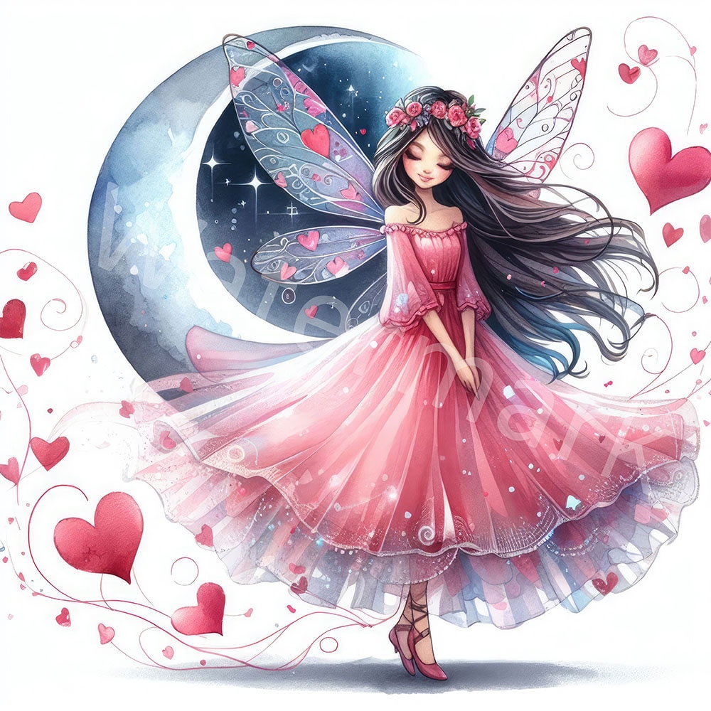 Valentine's Day Fairy Clipart, 12 JPG, Digital Download, Scrapbooks ...