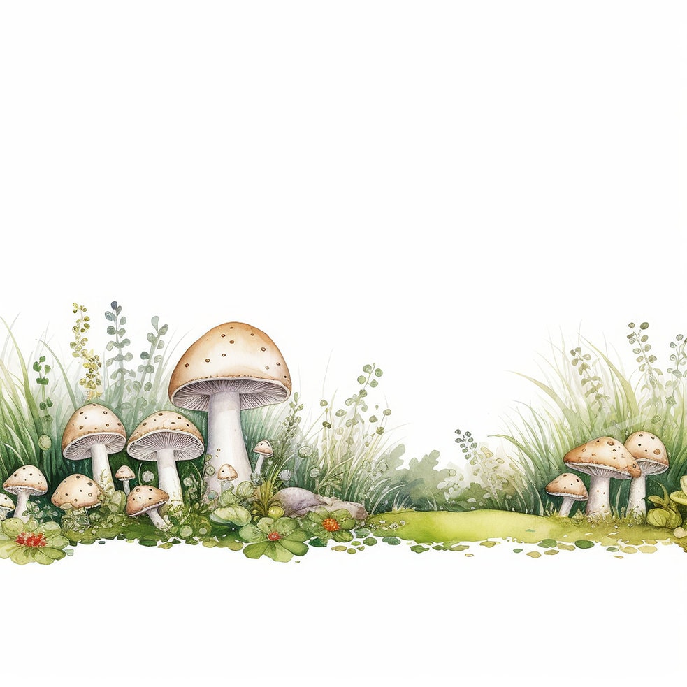 Mushroom Border Clipart, 12 JPG, Digital Download, Digital Paper Crafts ...