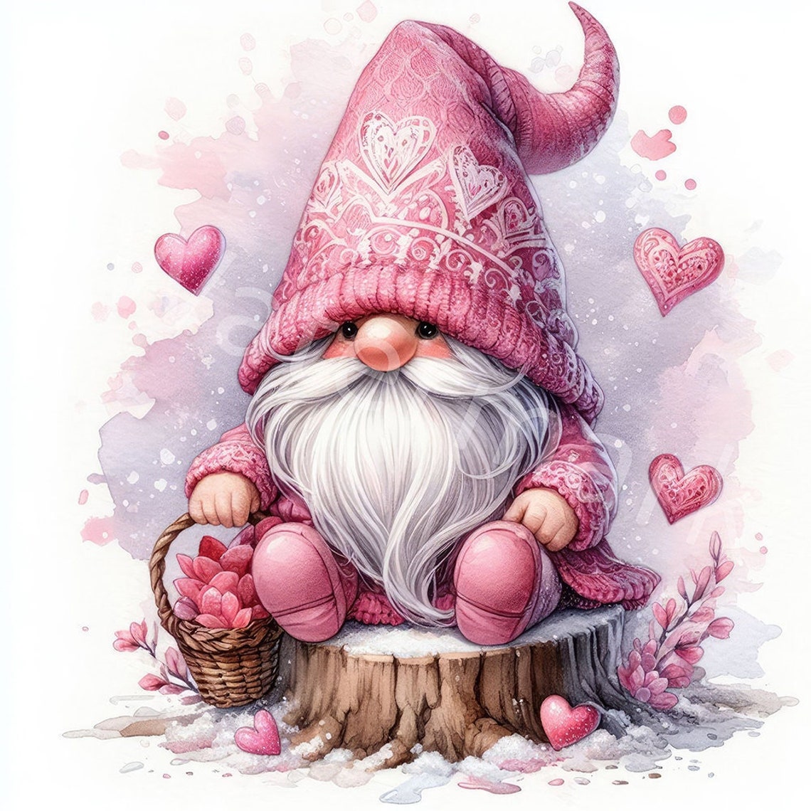 Valentine's Day Gnome Clipart, 12 JPG, Digital Download, Love Gnome ...