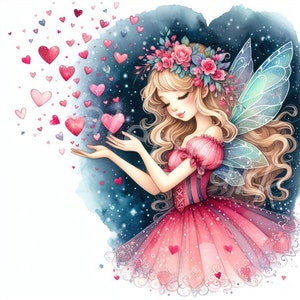 Valentine's Day Fairy Clipart, 12 JPG, Digital Download, Scrapbooks ...