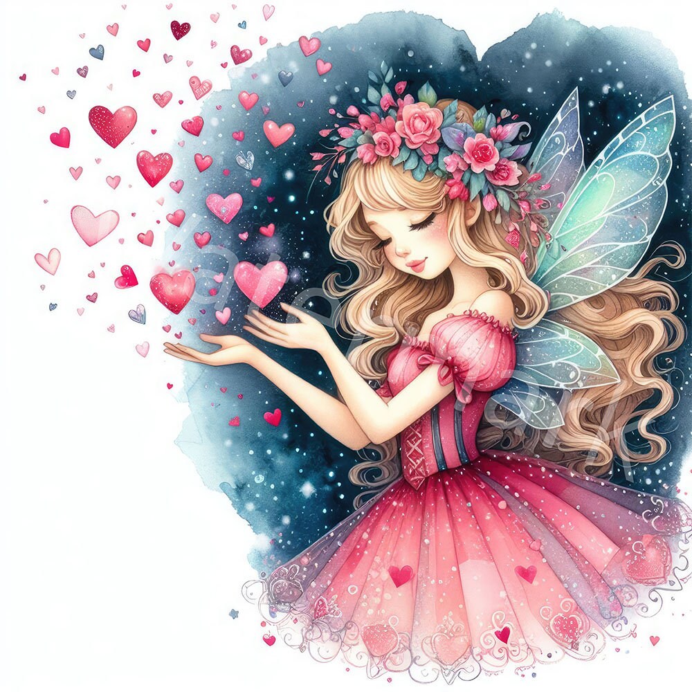 Valentine's Day Fairy Clipart, 12 JPG, Digital Download, Scrapbooks ...