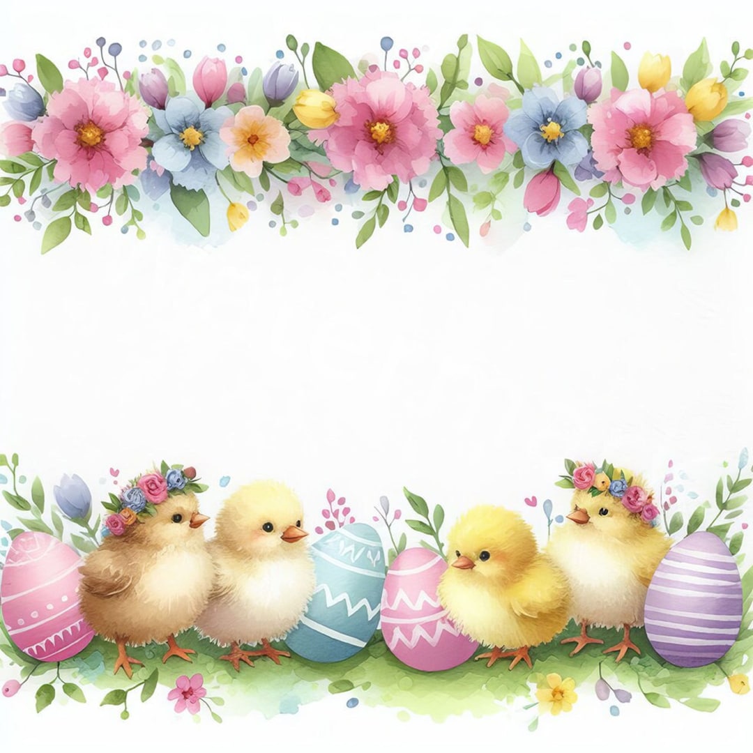 Easter Borders Watercolor Clipart, 11 JPG, Digital Download, Easter ...