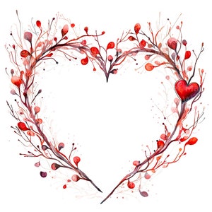 Valentines Day Frames Watercolor Clipart, 12 JPG, Digital Download ...