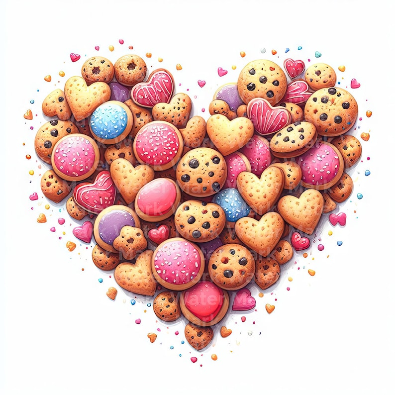 Valentine's Day Heart Clipart, 12 JPG, Digital Download, Cookie Hearts ...