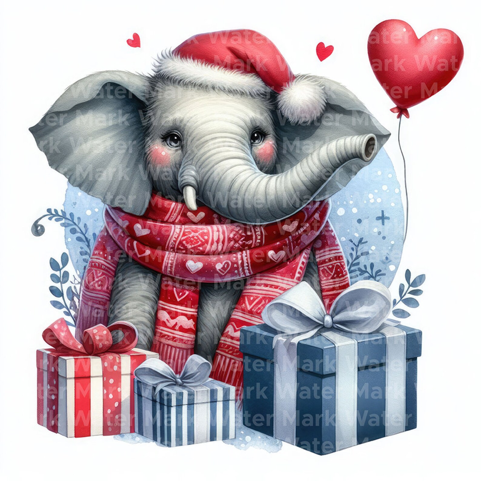 Valentine's Day Elephant Clipart, 12 JPG, Digital Download, Scrapbooks ...