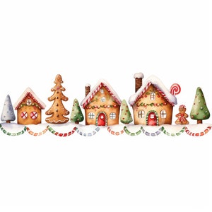 Christmas Borders Clipart, 12 JPG, Gingerbread House Border, Christmas ...