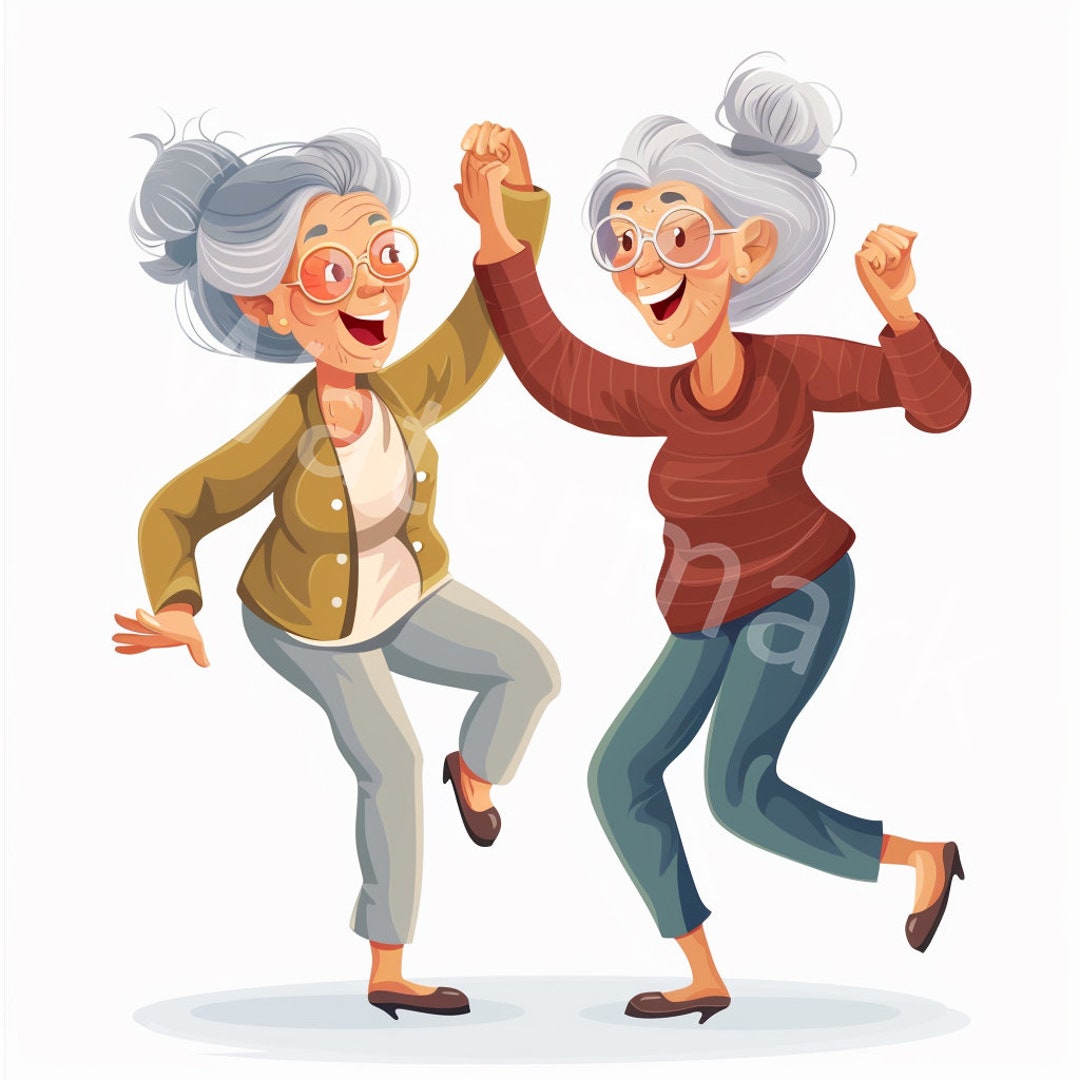 Merry Old Ladies Clipart, 12 Jpg, Digital Download, Old Ladies Fun ...