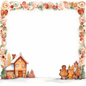 Gingerbread Border Clipart, 11 JPG, Digital Download, Digital Paper ...