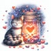 Valentine's Day Cat Clipart, 11 JPG, Heart Clipart, Digital Download ...
