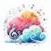 Watercolor Music Notes Clipart Treble Clef Clipart 12JPG Digital ...