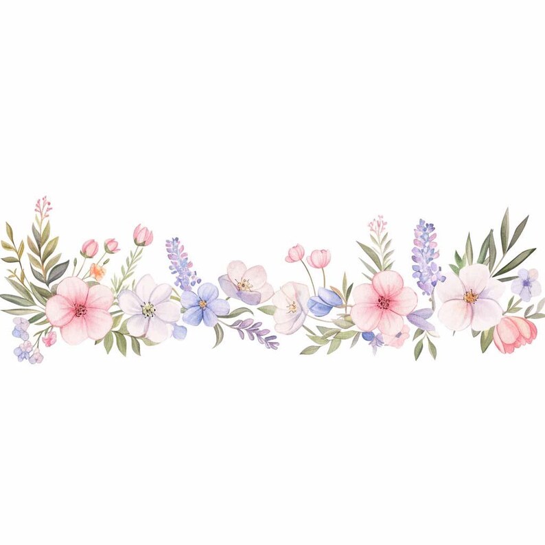 Watercolor Spring Flower Border Clipart: Daffodils (digital Download ...