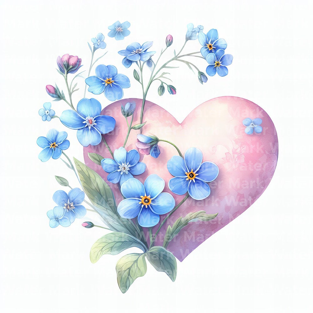 Valentines Day Clipart, 12 Jpg, Digital Download, Flower Heart, Junk ...