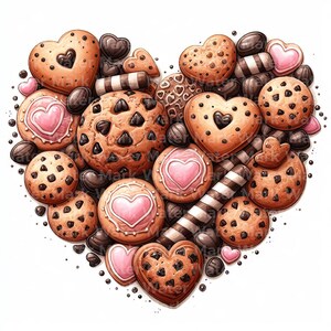 Valentine's Day Heart Clipart, 12 JPG, Digital Download, Cookie Hearts ...