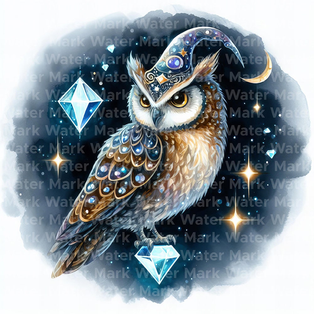 Christmas Magic Owl Clipart 12 Jpg Digital Download - Etsy