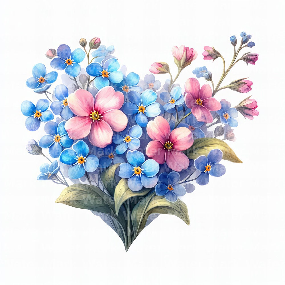 Valentines Day Clipart, 12 Jpg, Digital Download, Flower Heart, Junk ...