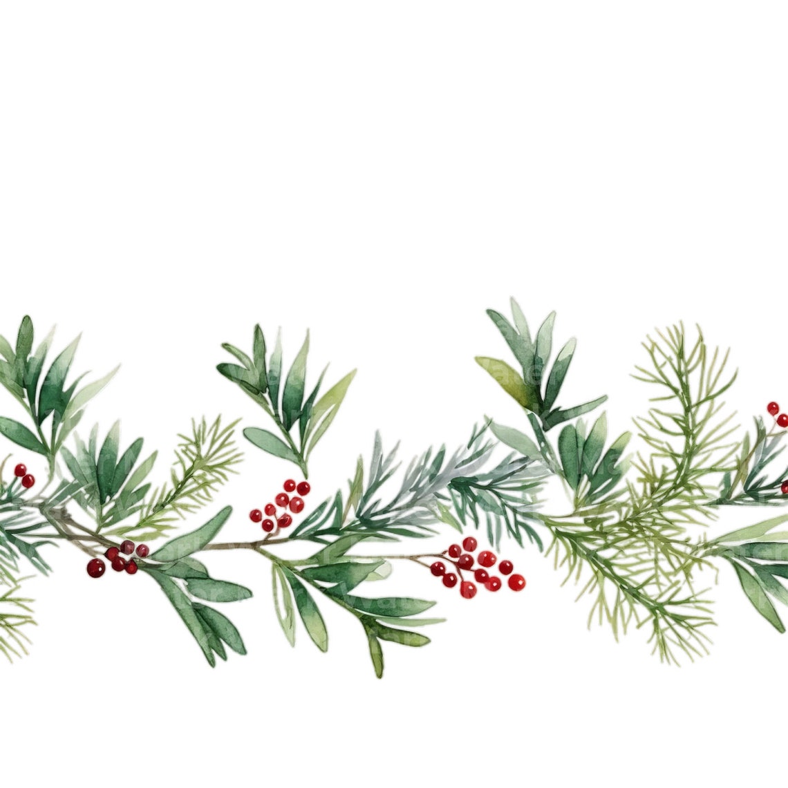 Christmas Borders Watercolor Clipart, 12 JPG, Digital Paper Crafts ...