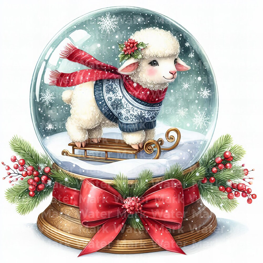 Christmas Snow Globe Clipart, 13 Jpg, Digital Download, Card Making ...