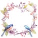 Watercolor Birds Frame Clipart, 10 JPG, Digital Paper Crafts, Frame ...