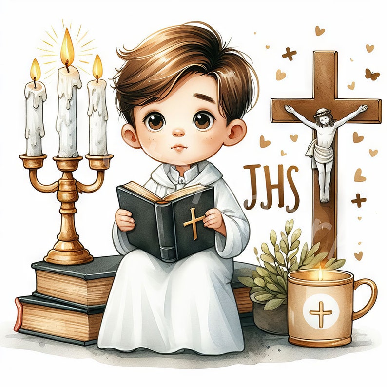 First Holy Communion Clipart, 12 JPG, Digital Download, Digital Paper ...