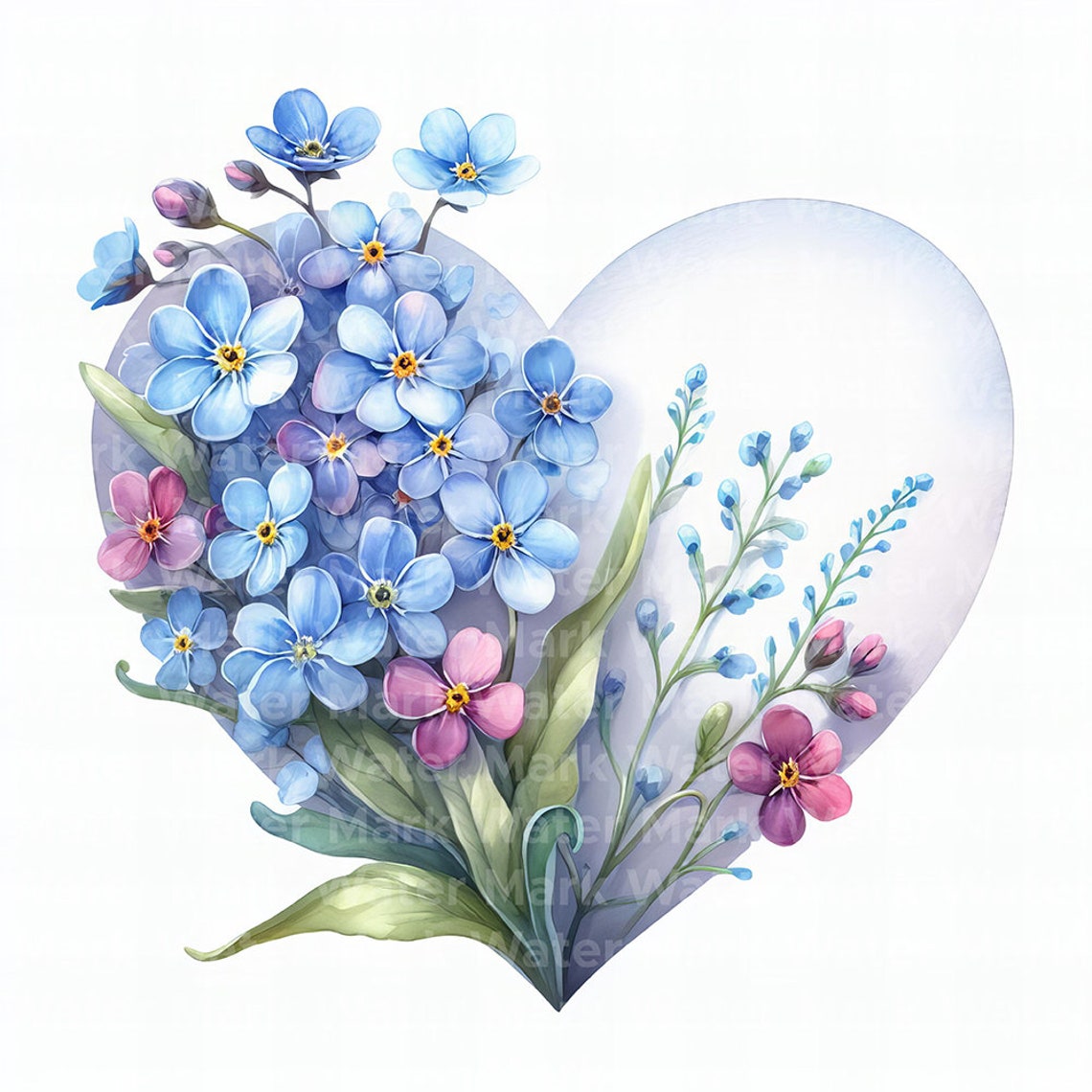 Valentines Day Clipart, 12 Jpg, Digital Download, Flower Heart, Junk ...