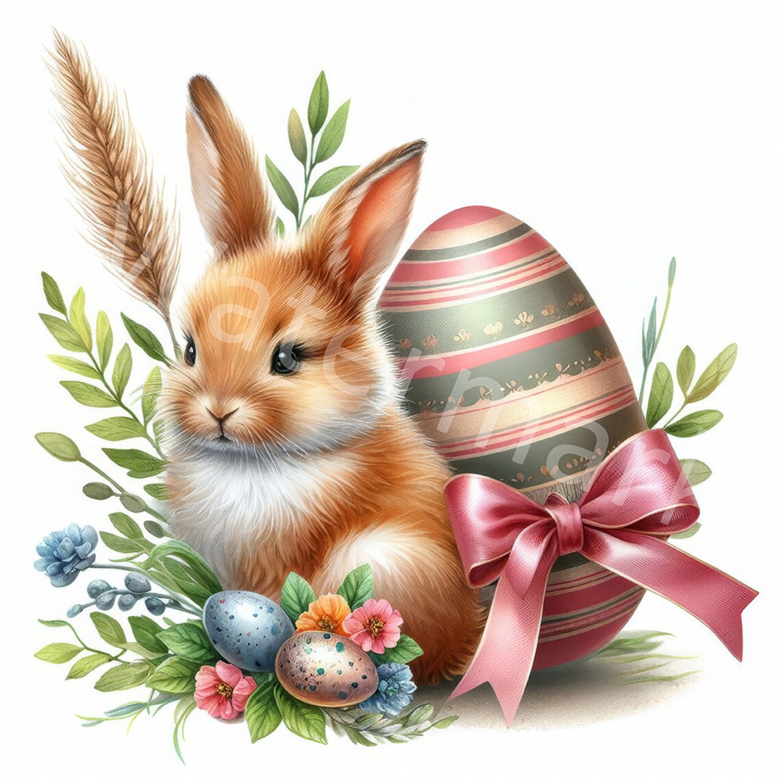 Easter Bunny Clipart, 12 JPG, Digital Download, Easter Eggs, Wall Art ...