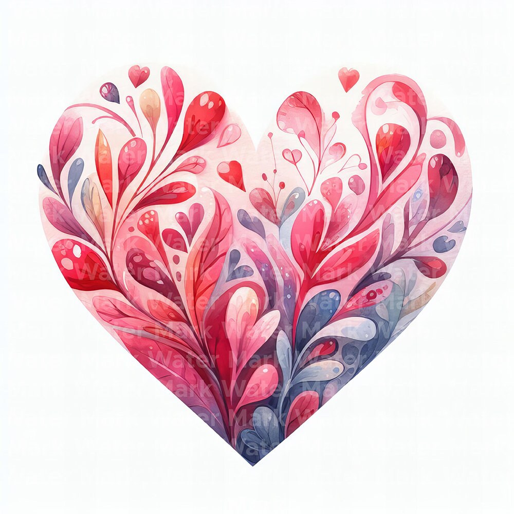 Valentines Day Heart Clipart, 12 Jpg, Couple in Love, Digital Download ...