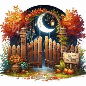 Autumn Garden Clipart, 12 Jpg, Digital Download, Happy Fall, Autumn ...