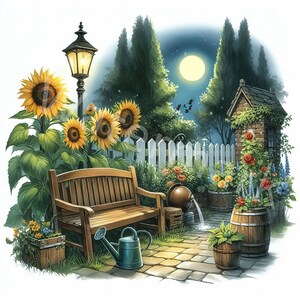 Watercolor Summer Garden Clipart: Floral Card Design (digital Download ...