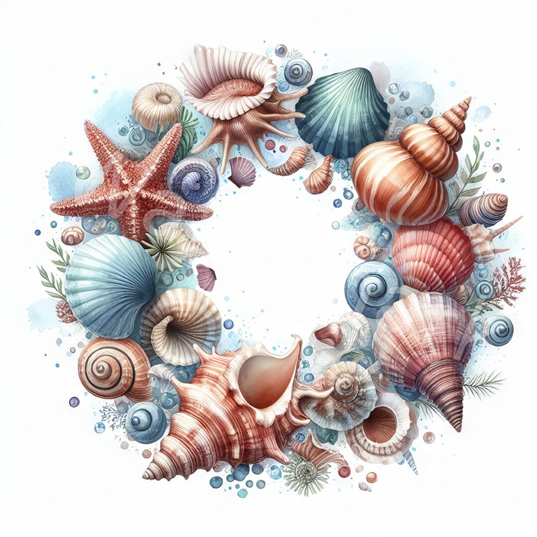 Sea Shells Clipart, 12 Jpg, Digital Download, Digital Paper Crafts, Sea ...