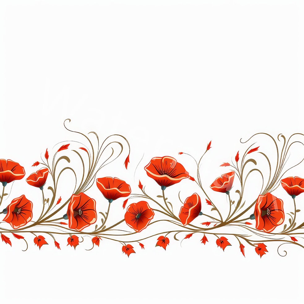 Watercolor Poppies Border Clipart: Floral Frames, Card Making (digital ...