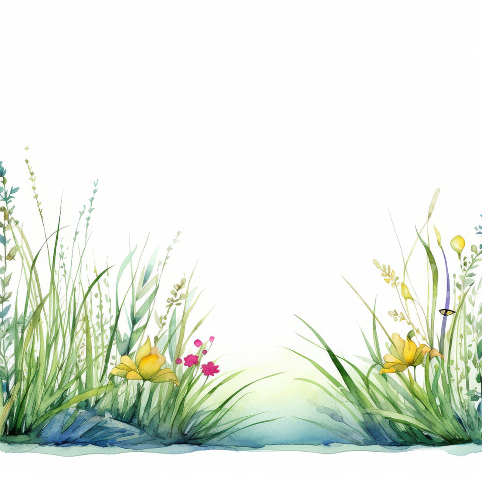 Border Grass Clipart, 12 JPG, Digital Download, Digital Paper Craft ...