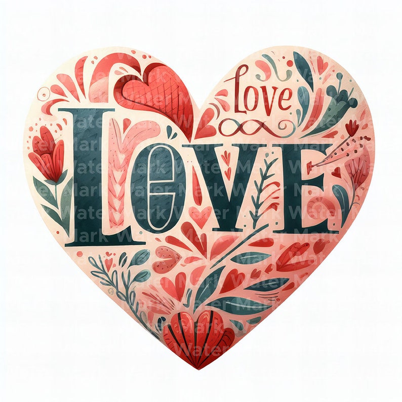 Valentines Day Heart Clipart, 12 Jpg, Couple in Love, Digital Download ...