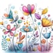 Whimsical Flower Clipart: Colorful Fantasy Floral Art (digital Download ...