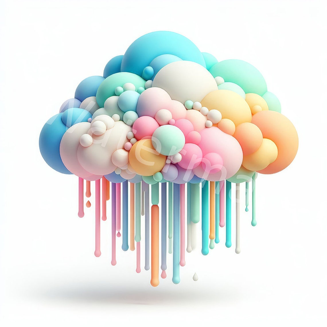 Watercolor Rainbow Clouds Clipart: Digital Planner Graphics (JPG ...