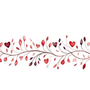 Valentines Day Borders Watercolor Clipart, 12 JPG, Digital Download ...